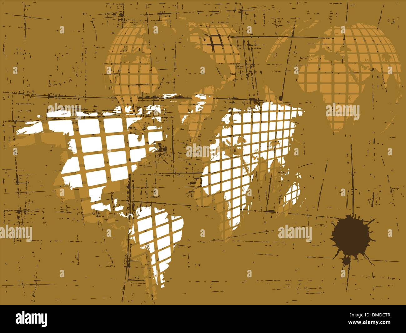 the vector retro grunge world map Stock Vector Image & Art - Alamy