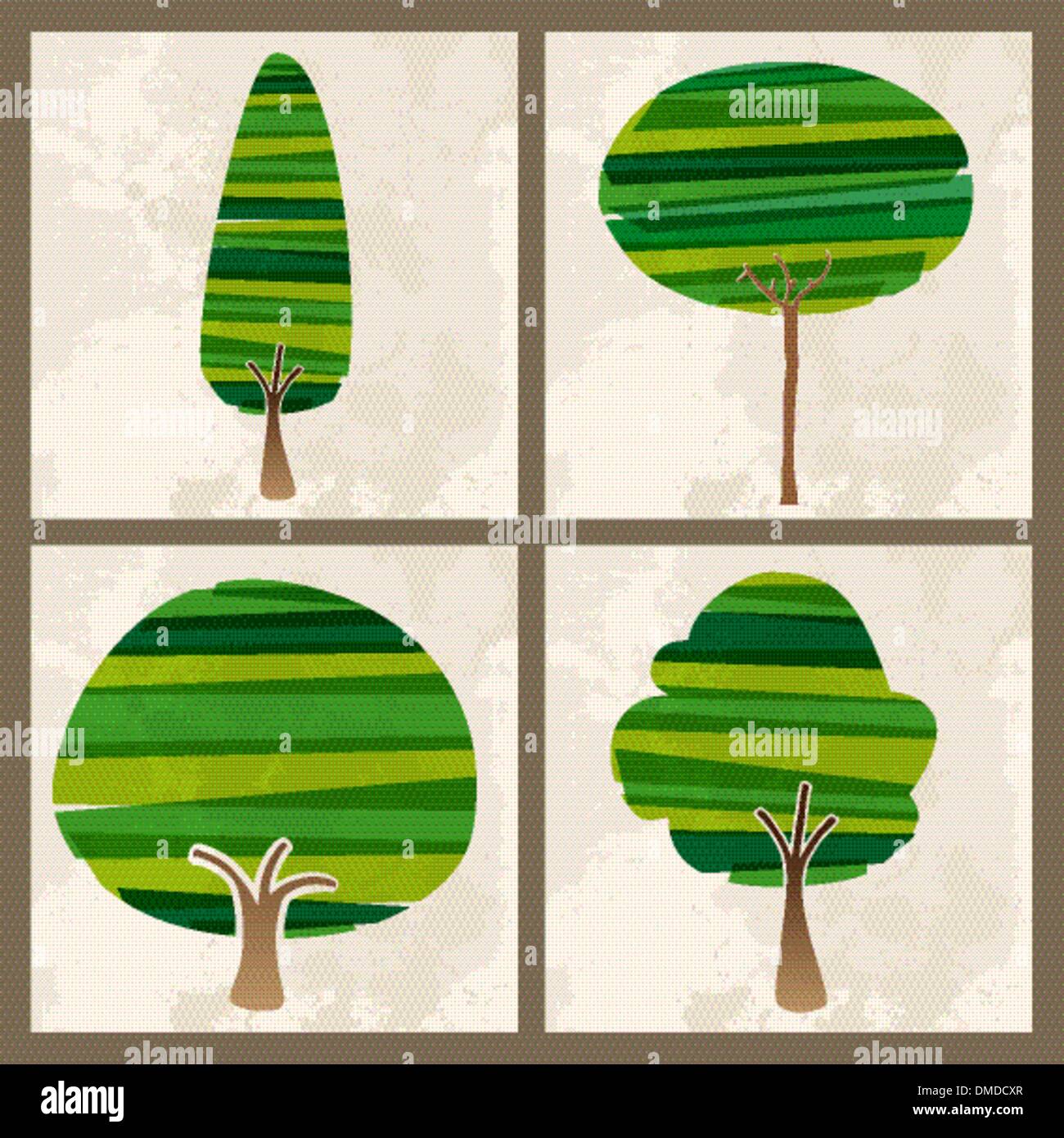 Green tree set Stock Vector Image & Art - Alamy