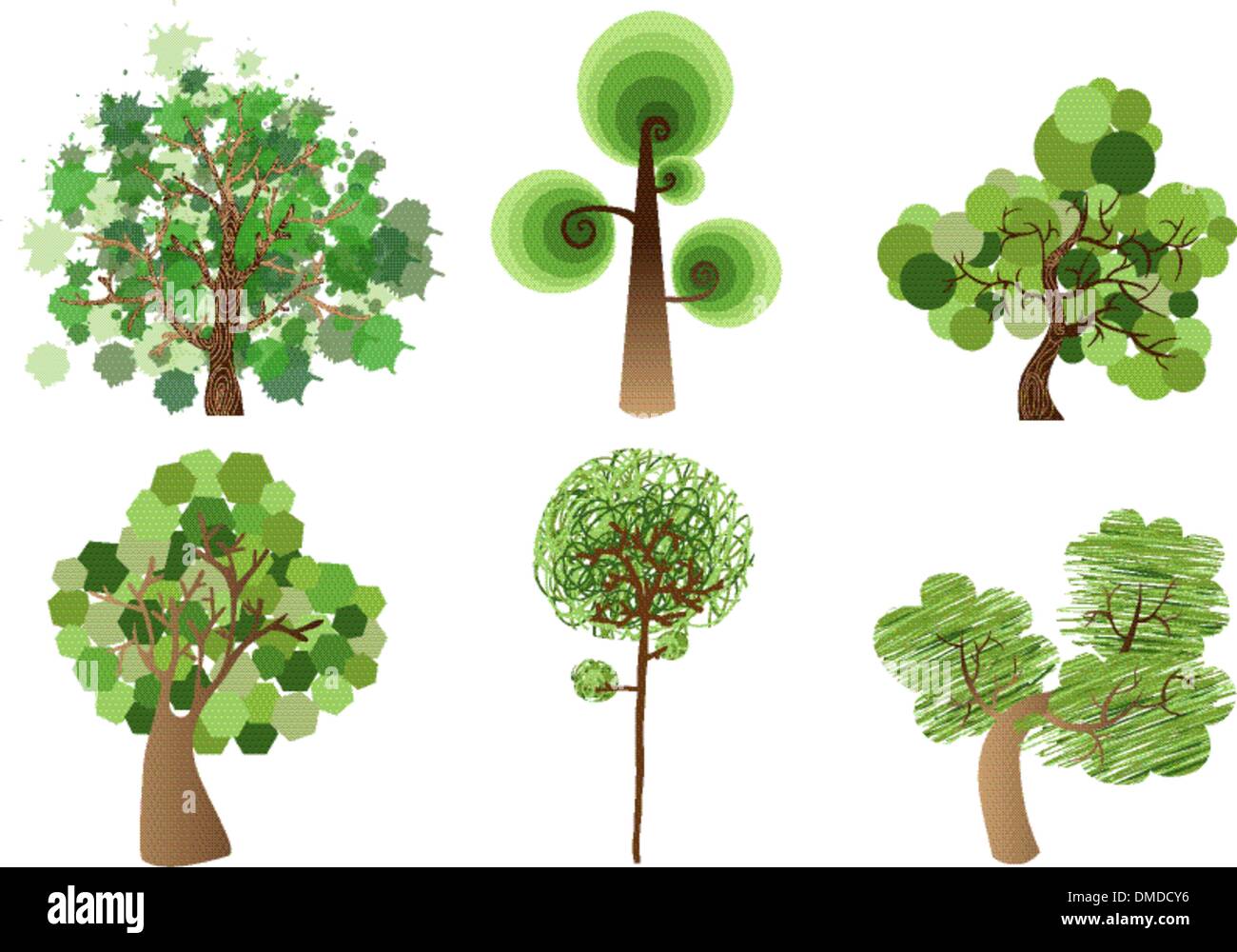 Multicolor tree set Stock Vector Image & Art - Alamy