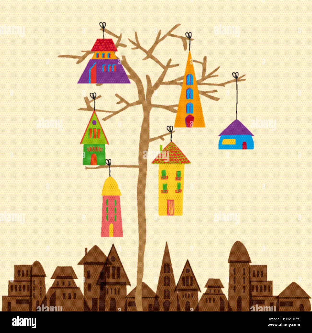 Little town tree Stock Vector Image & Art - Alamy