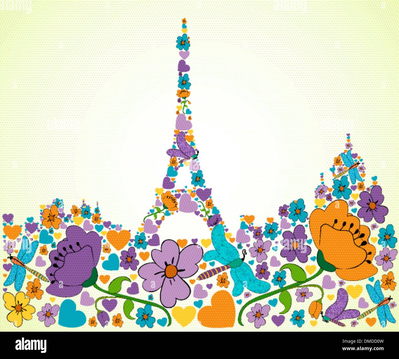 Paris garden eiffel tower Stock Vector Images - Alamy