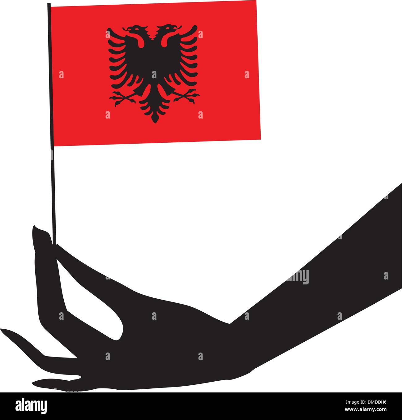 Albania flag in his hand Stock Vector Image & Art - Alamy