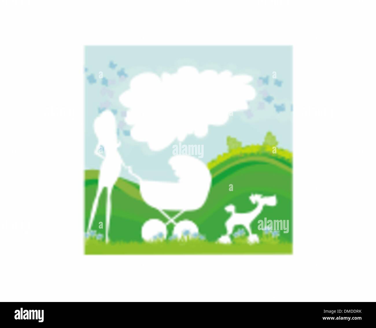 Cartoon pushing baby stroller hi-res stock photography and images - Alamy