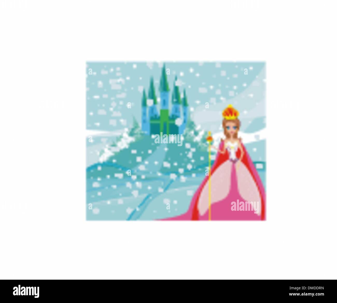 Beautiful young princess in front of her castle Stock Vector Image ...