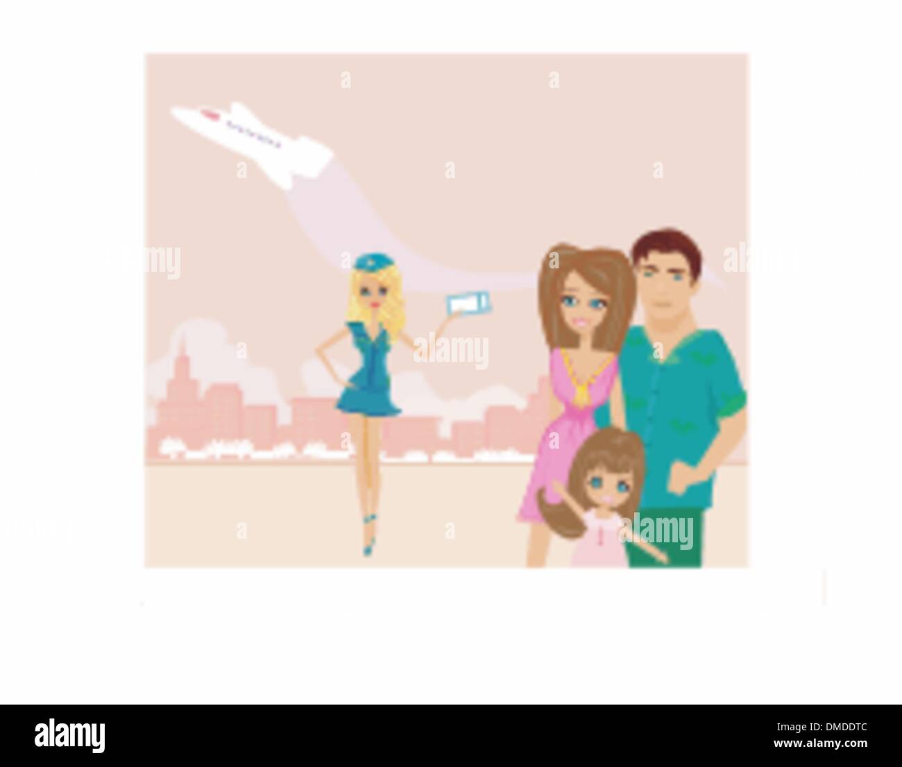 Airport happy family Stock Vector Images - Alamy