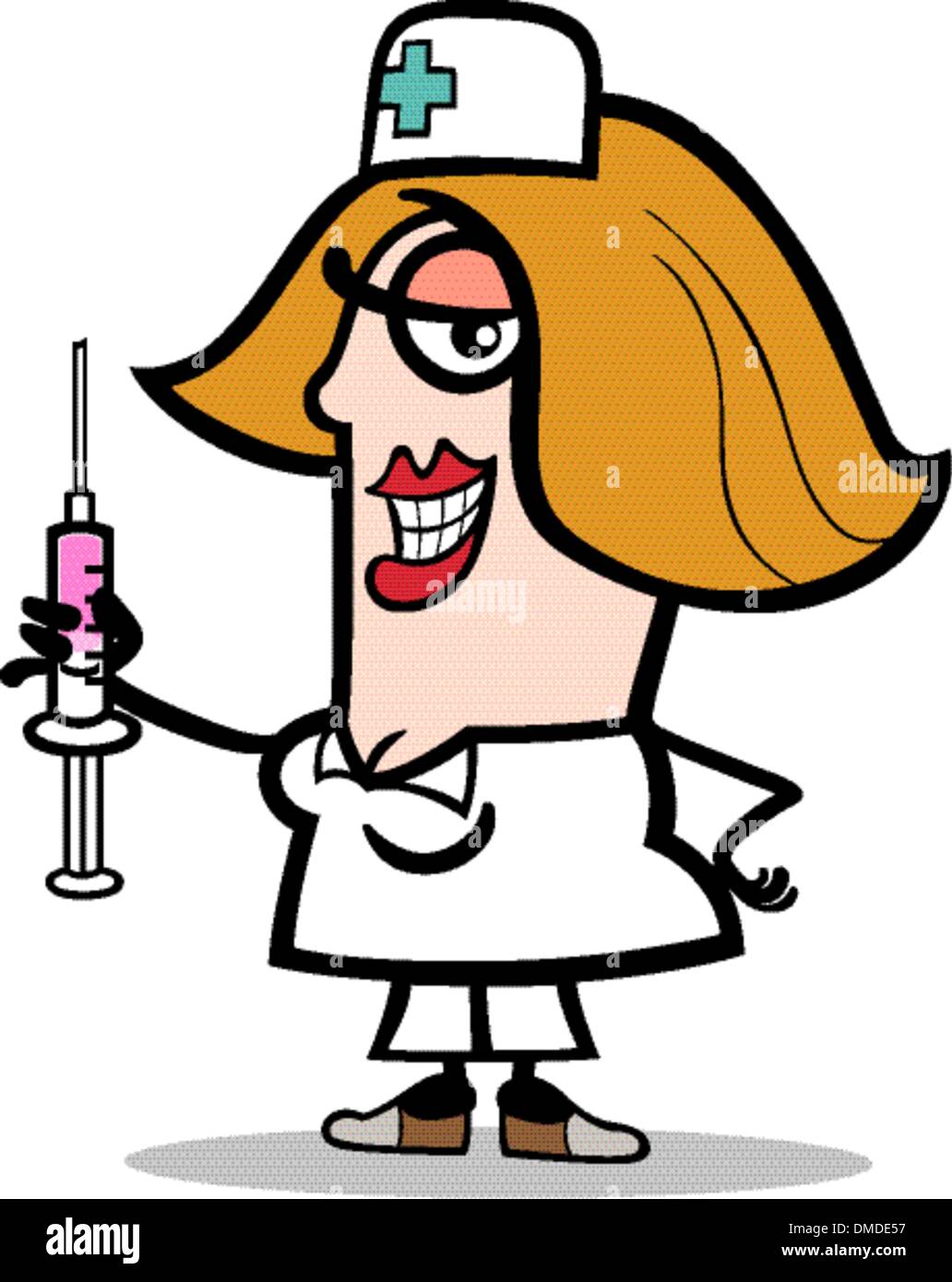 Illustration nurse injection needle Stock Vector Images - Alamy