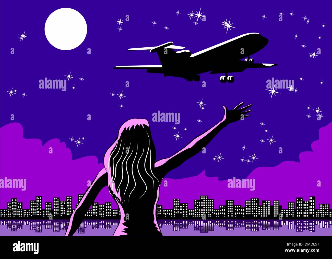 Promenade at dusk Stock Vector Images - Alamy