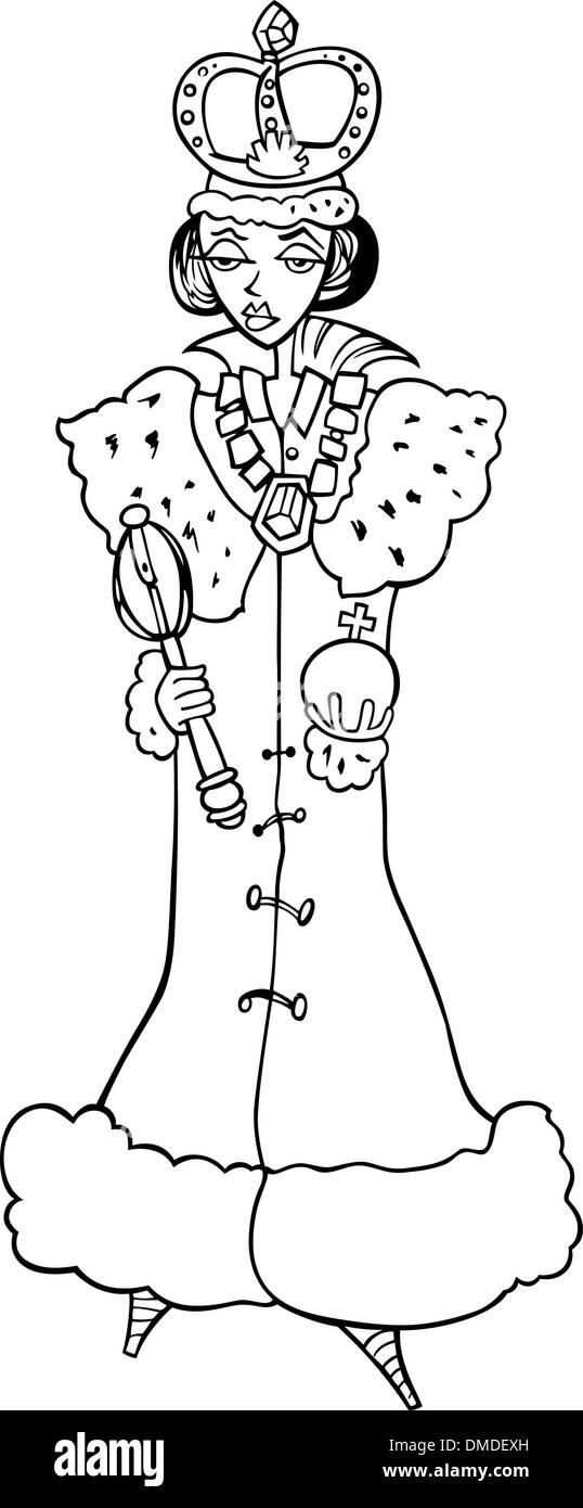 Queen Woman cartoon illustration Stock Vector Image & Art - Alamy