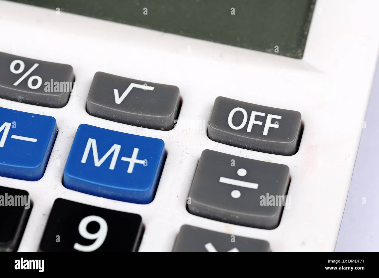 Close-up of calculator button. focus on the button off Stock Photo - Alamy
