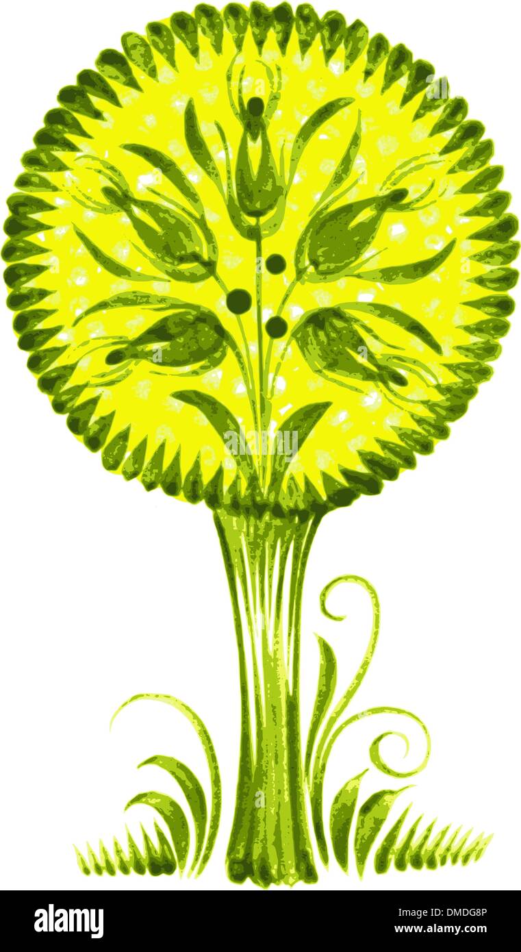 flower green tree Ukraine ethnic style vector Stock Vector Image & Art ...