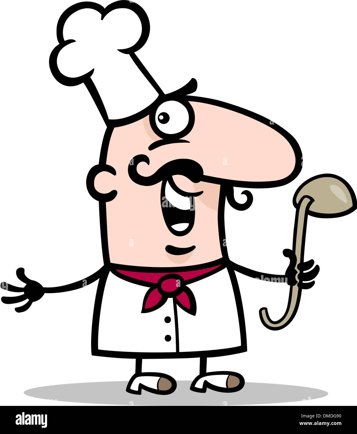 cook or chef with ladle cartoon illustration Stock Vector Image & Art ...