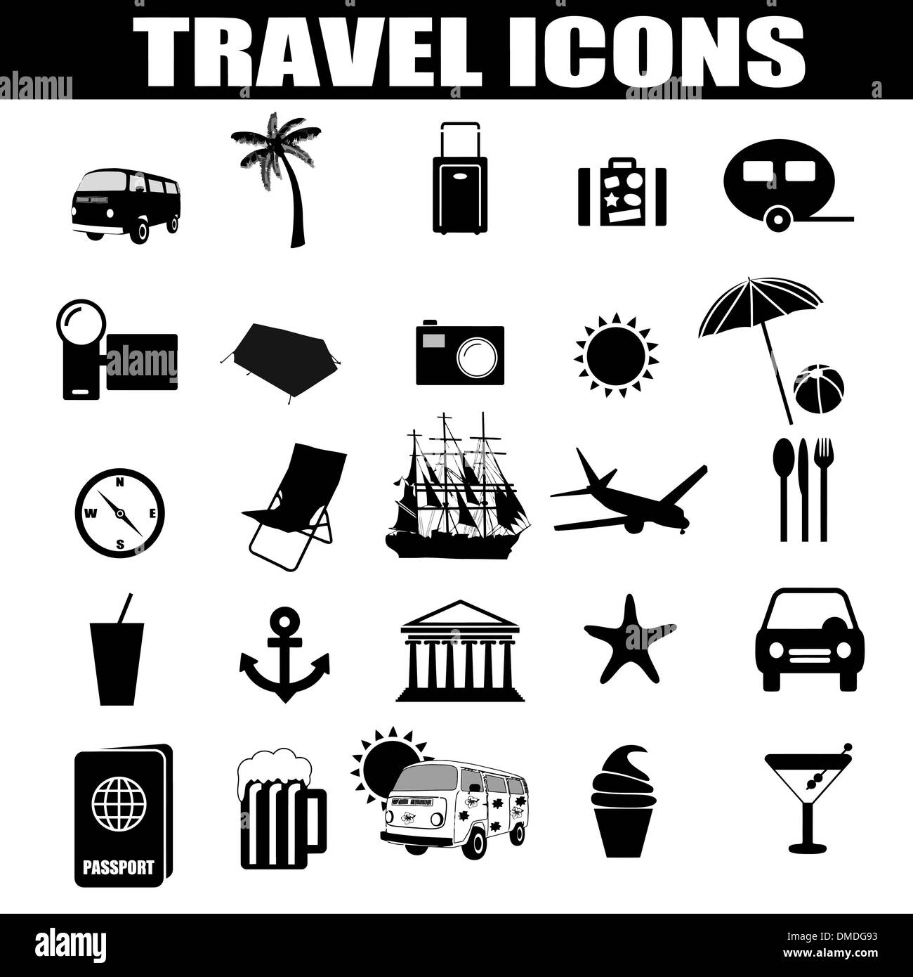 Travel vacation set Stock Vector Images - Alamy