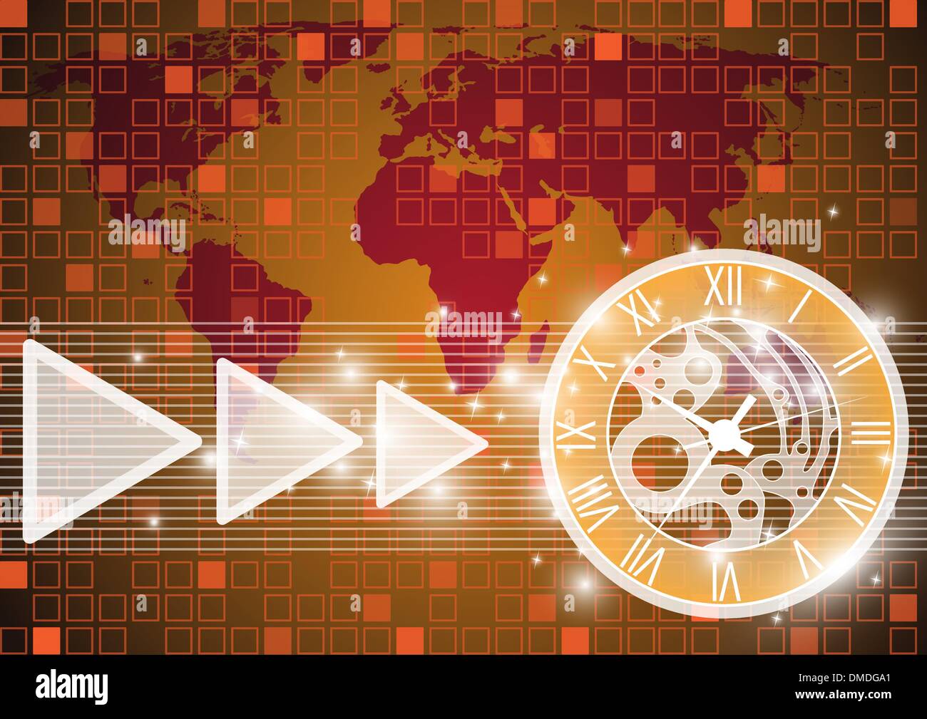 Abstract clock vector and technology background Stock Vector Image & Art - Alamy