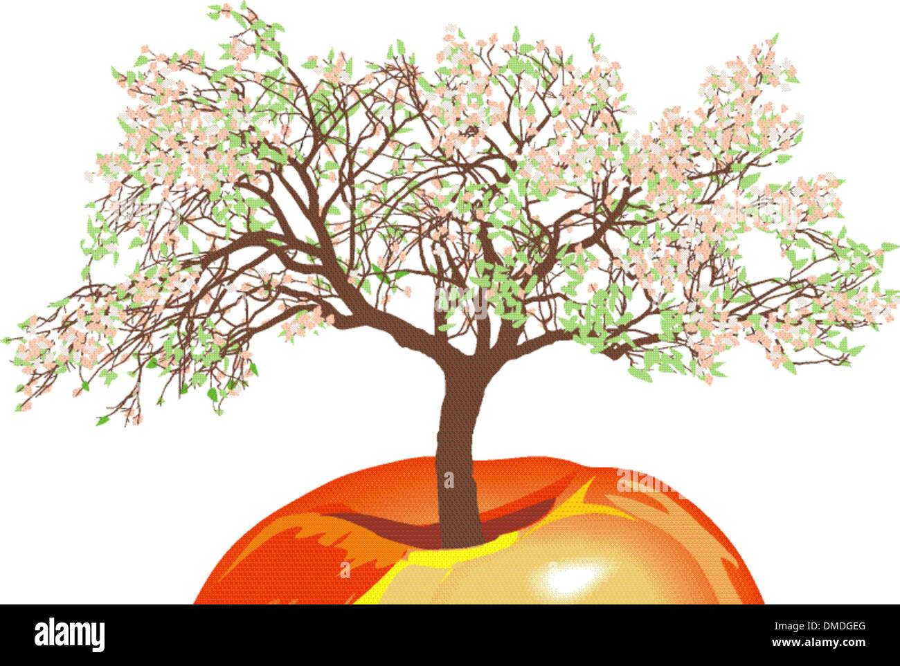 Flowering spring garden Stock Vector Images - Alamy