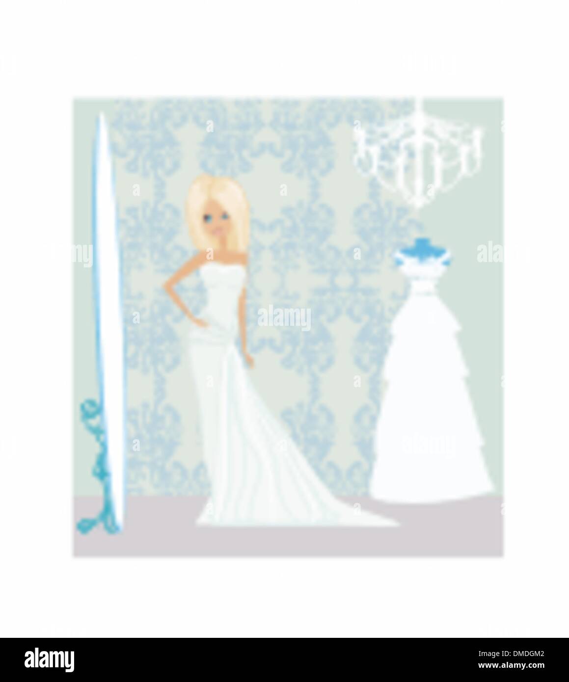 bride at the salon in wedding dress Stock Vector Image & Art - Alamy