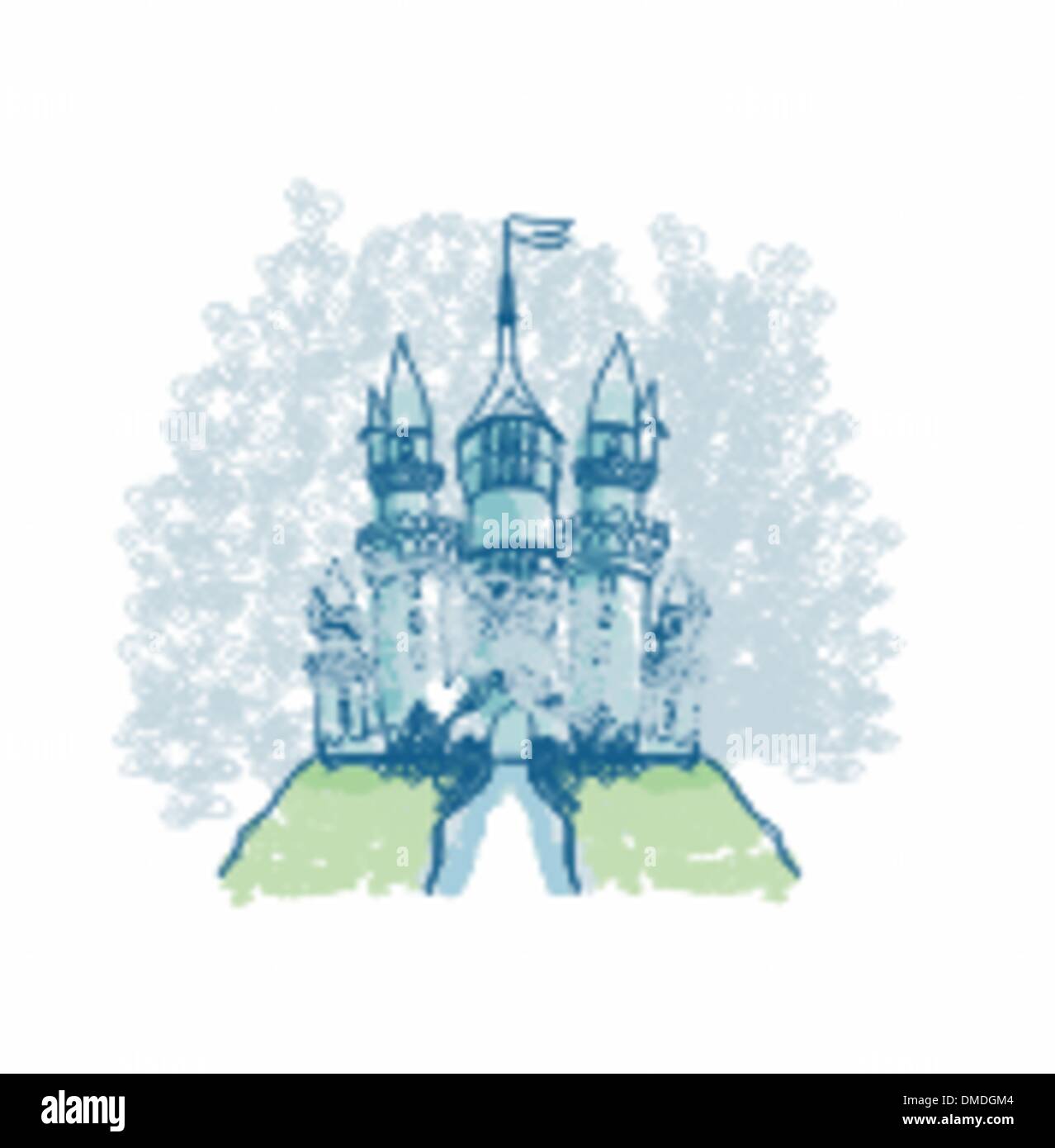 Doodle Sketchy Castle Vector Illustration Stock Vector Image & Art - Alamy