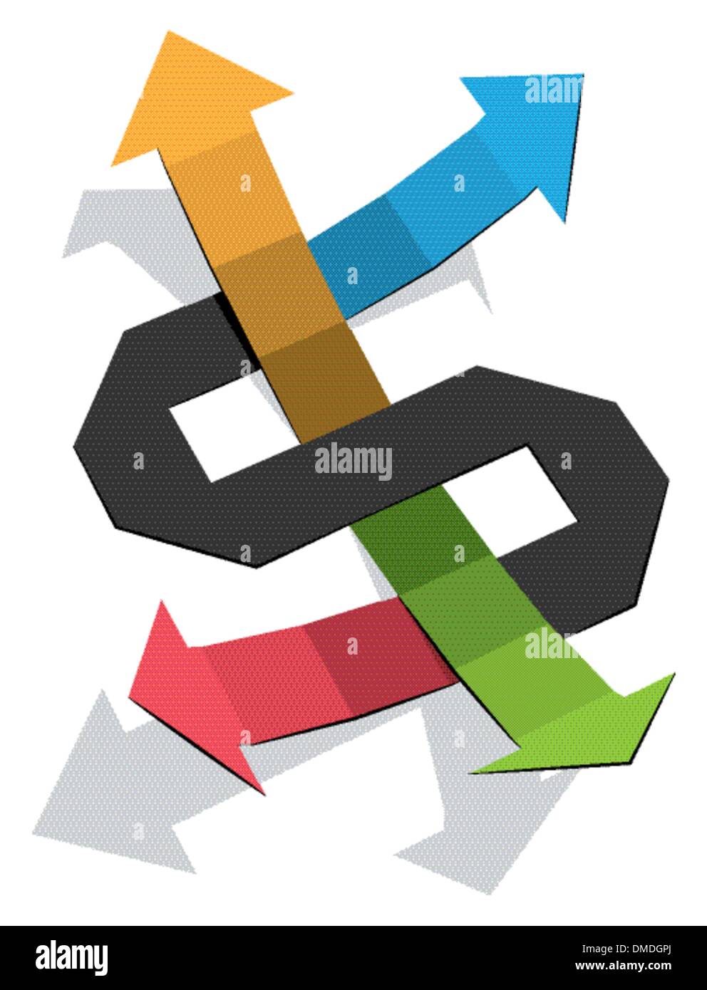 Arrow dollar sign vector Cut Out Stock Images & Pictures - Alamy