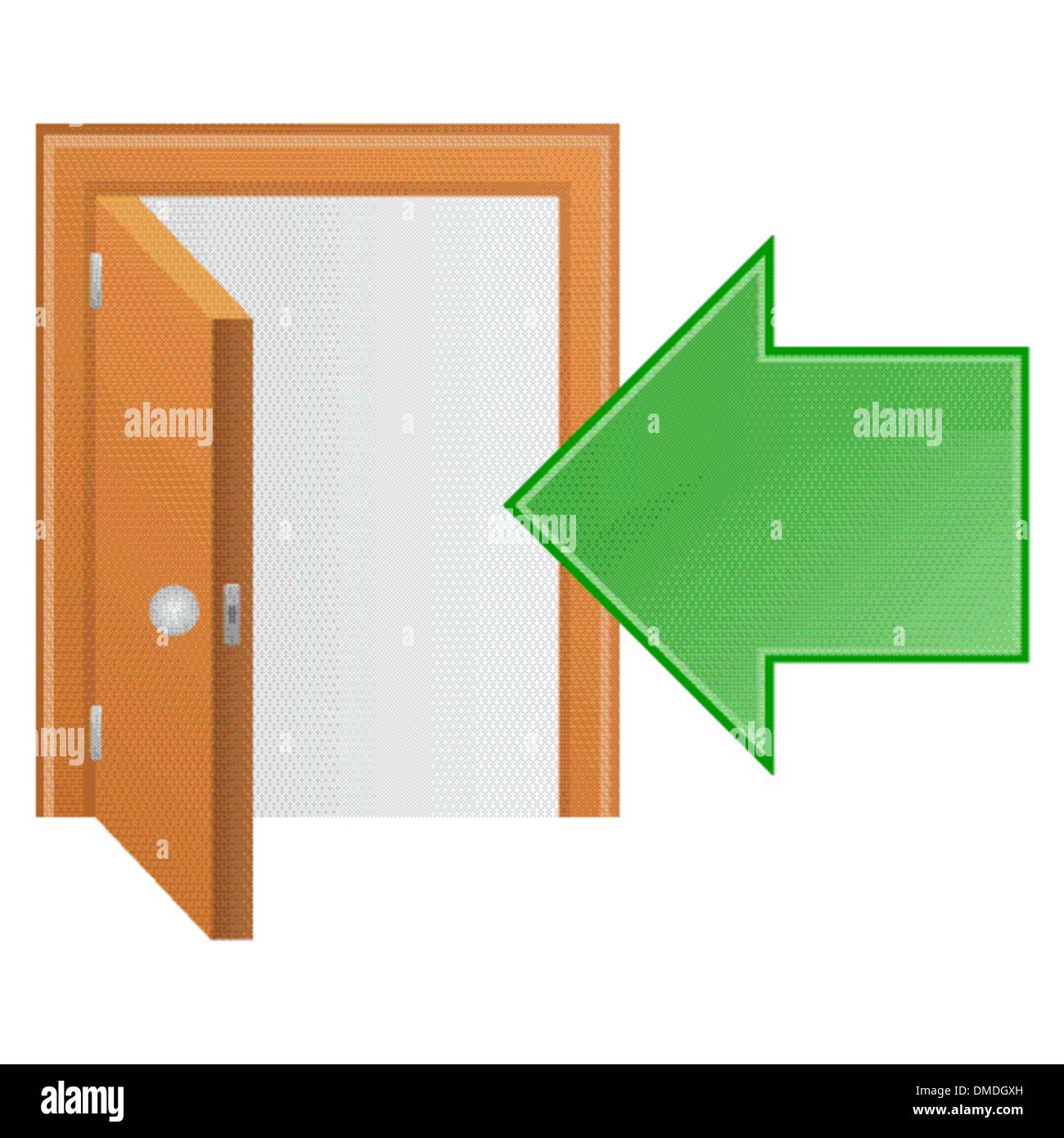 Open wooden office door Stock Vector Images - Alamy