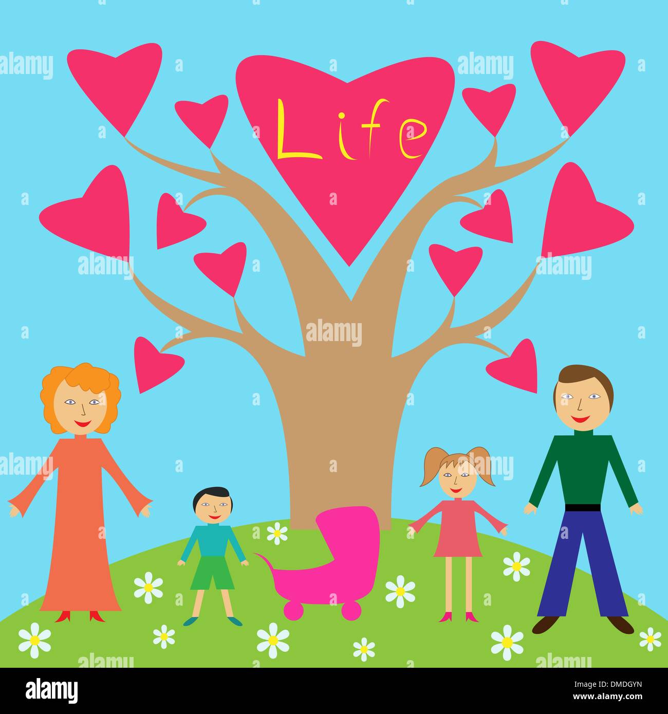 Family Among Nature Stock Vector Image & Art - Alamy