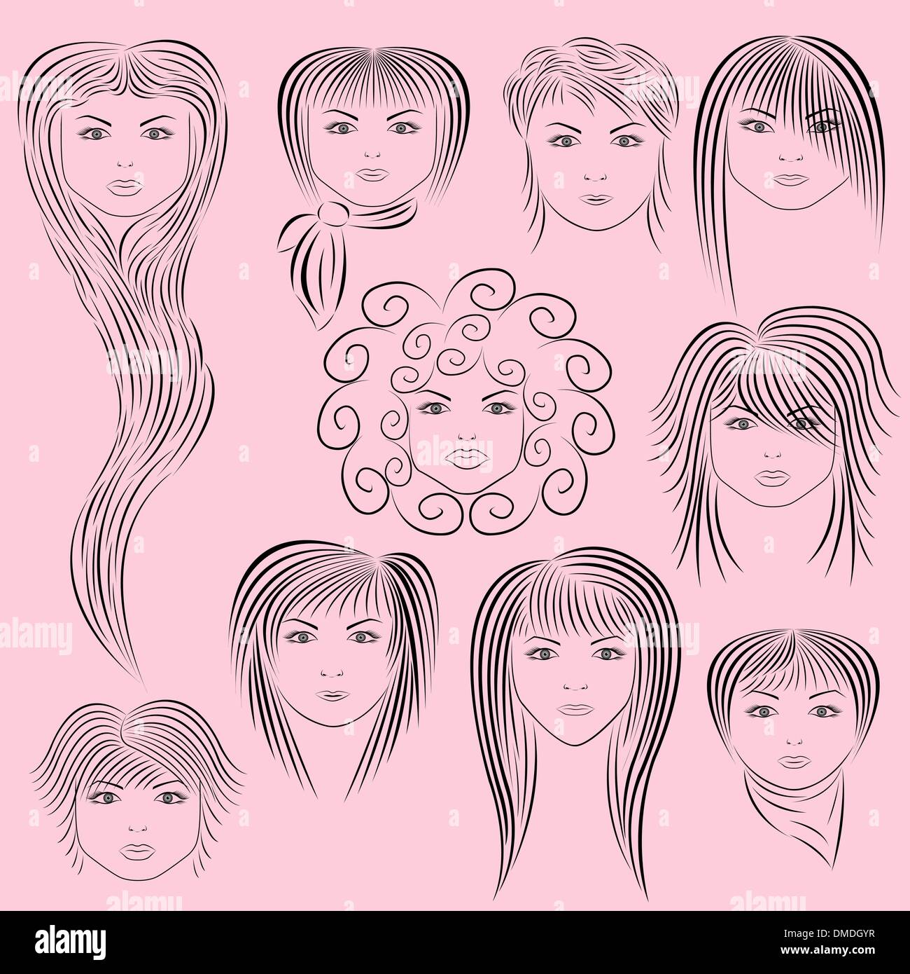 Hairstyles Stock Vector Images - Alamy