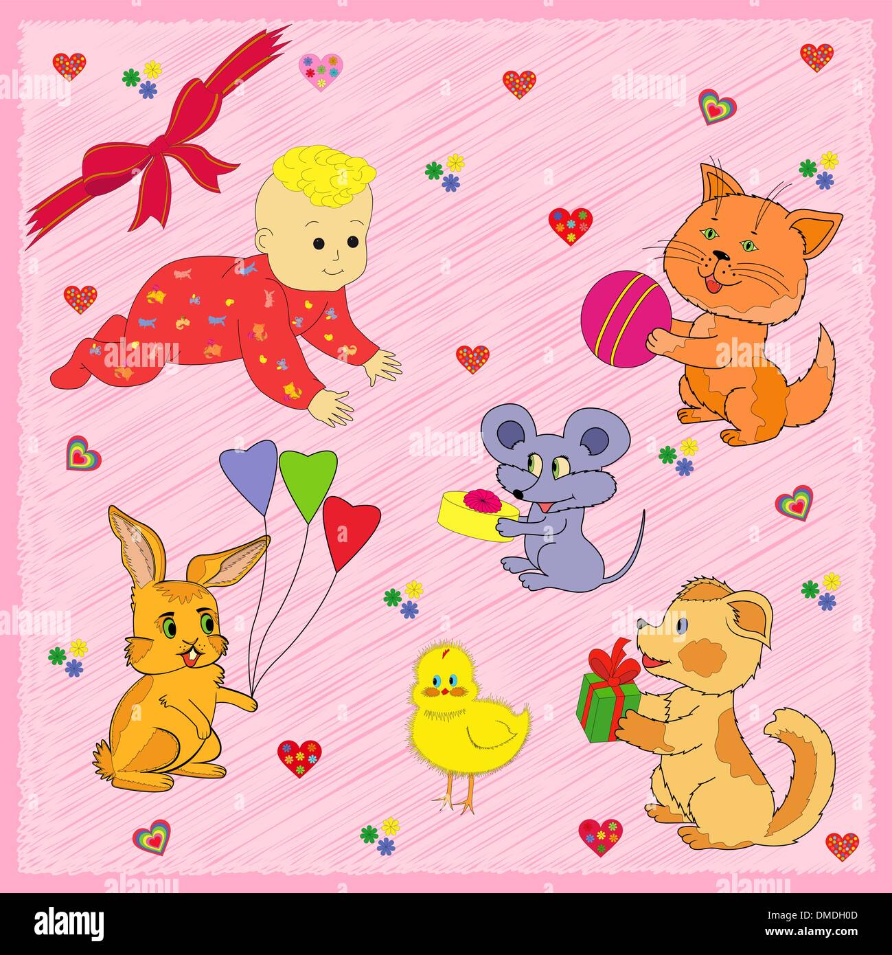 Party with animals Stock Vector Images - Alamy