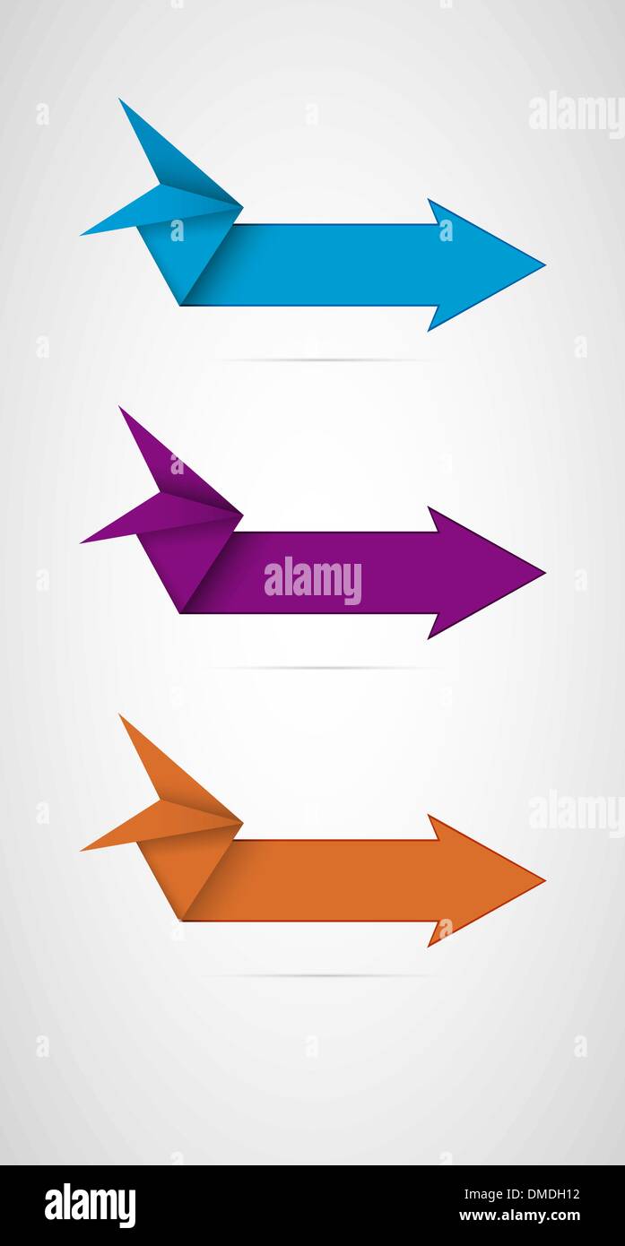 Origami set arrow paper Stock Vector Images - Alamy