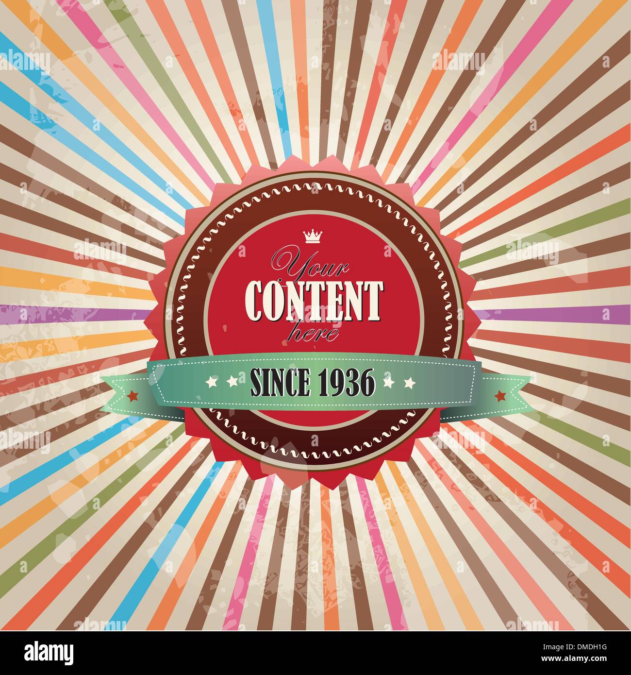 Old vector round retro vintage grunge label Stock Vector Image & Art ...