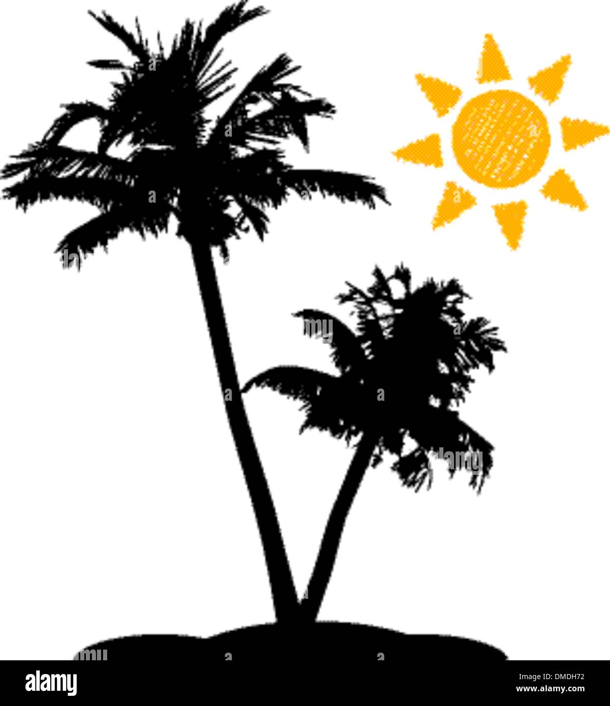 Stylized icon palm tree hi-res stock photography and images - Alamy
