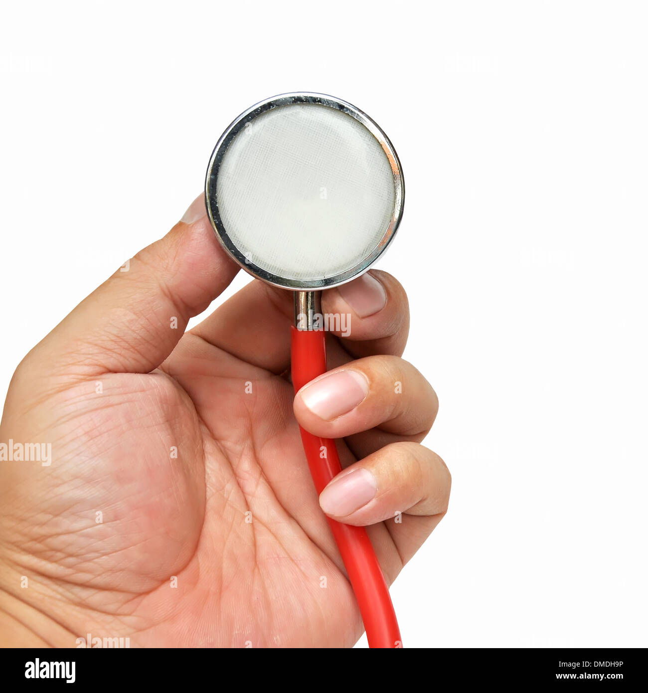 Stethoscope in hand on the white background Stock Photo - Alamy