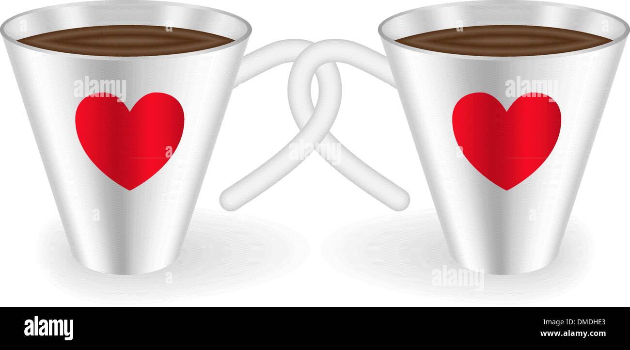 Two cups cappuccino hot Stock Vector Images - Alamy