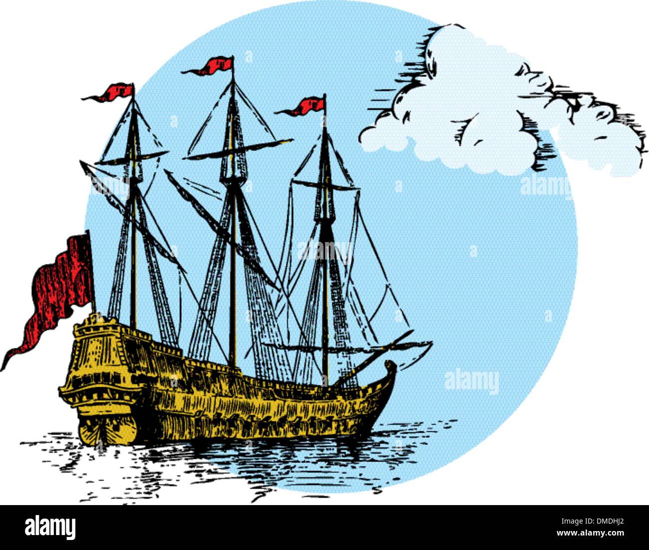 Blue sky rigging Stock Vector Images - Alamy