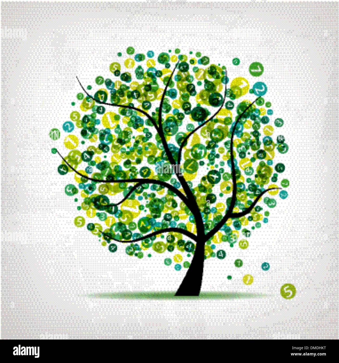 Art tree with figures green for your design Stock Vector Image & Art ...