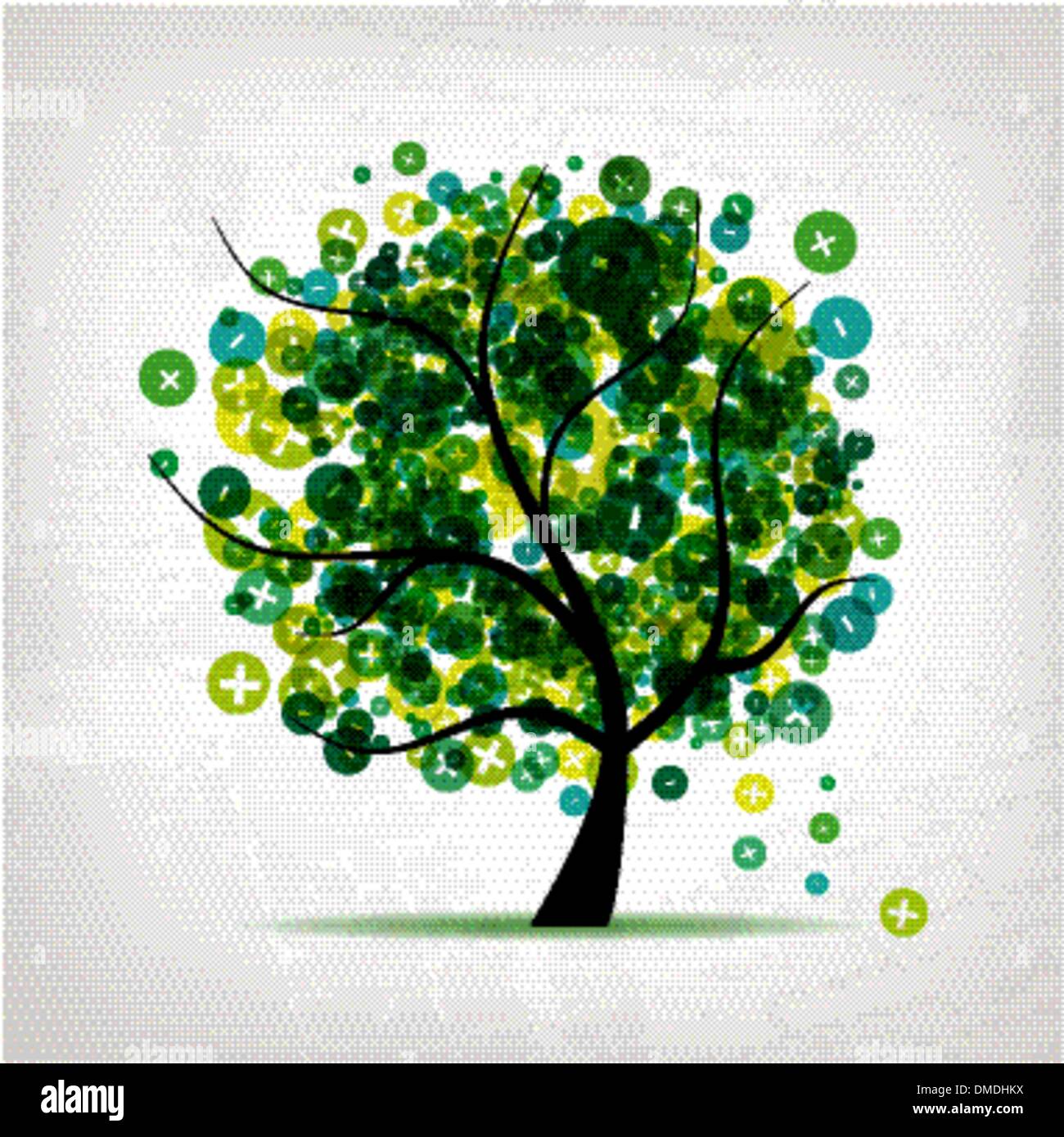 Art tree with signs of plus and minus for your design Stock Vector ...