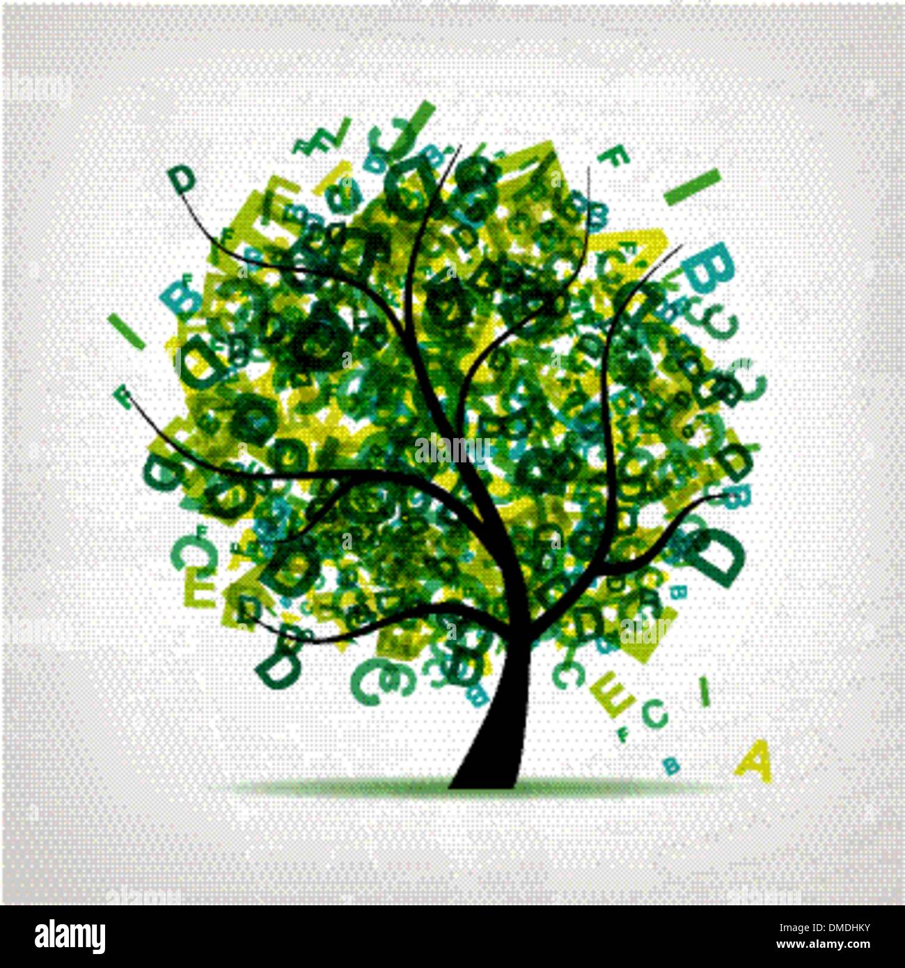 Art tree with letters green for your design Stock Vector Image & Art ...