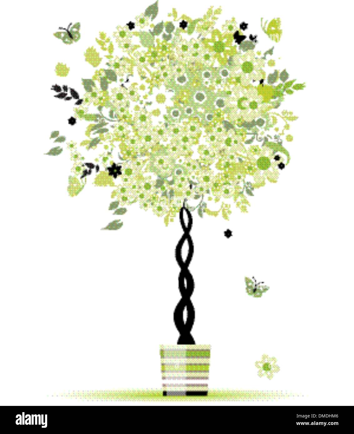 Bush tree in pot Stock Vector Images - Alamy