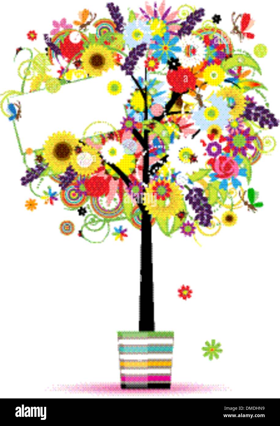 Beautiful summer tree in pot for your design Stock Vector Image & Art ...