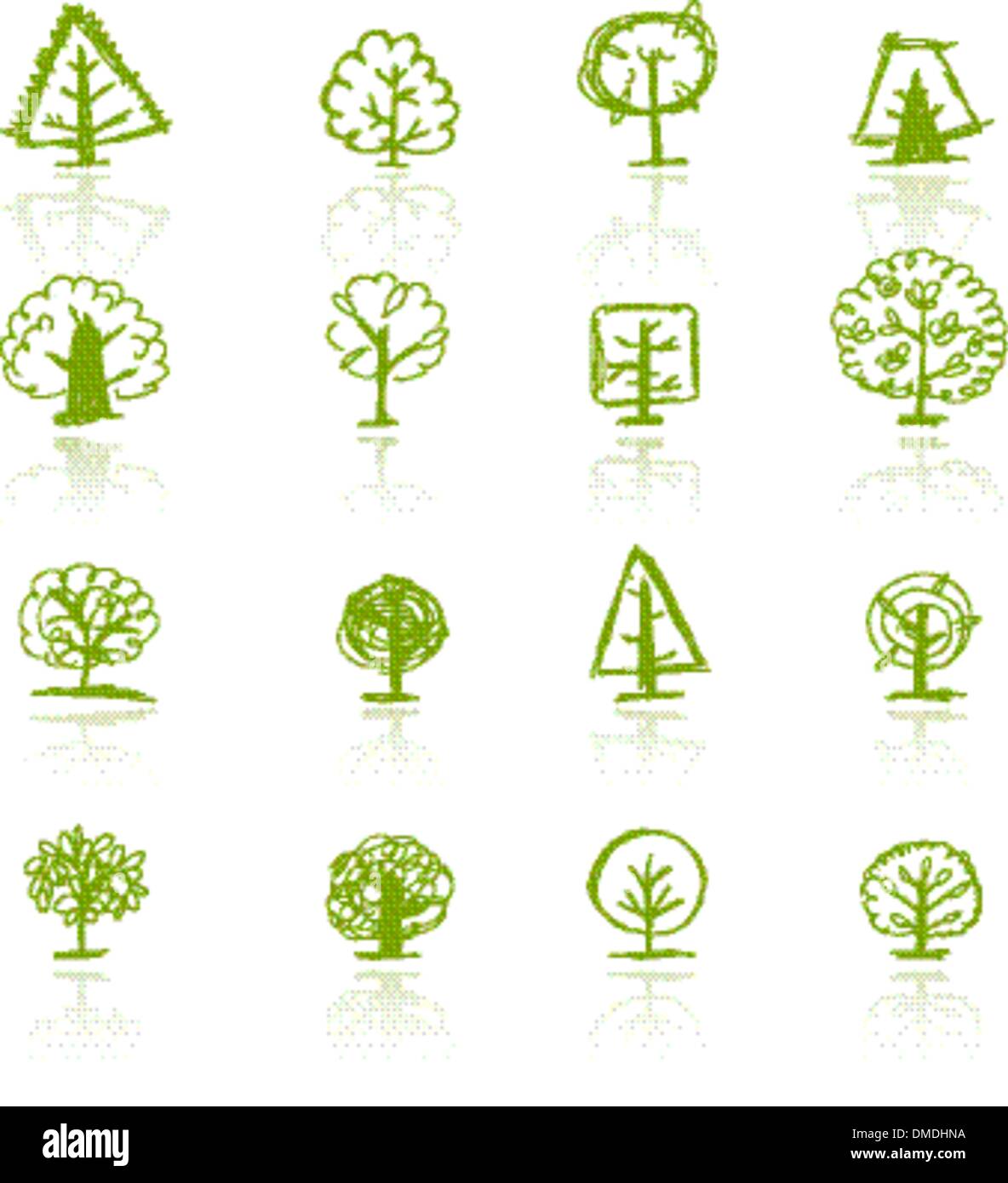 Set of sketch trees for your design Stock Vector Image & Art - Alamy