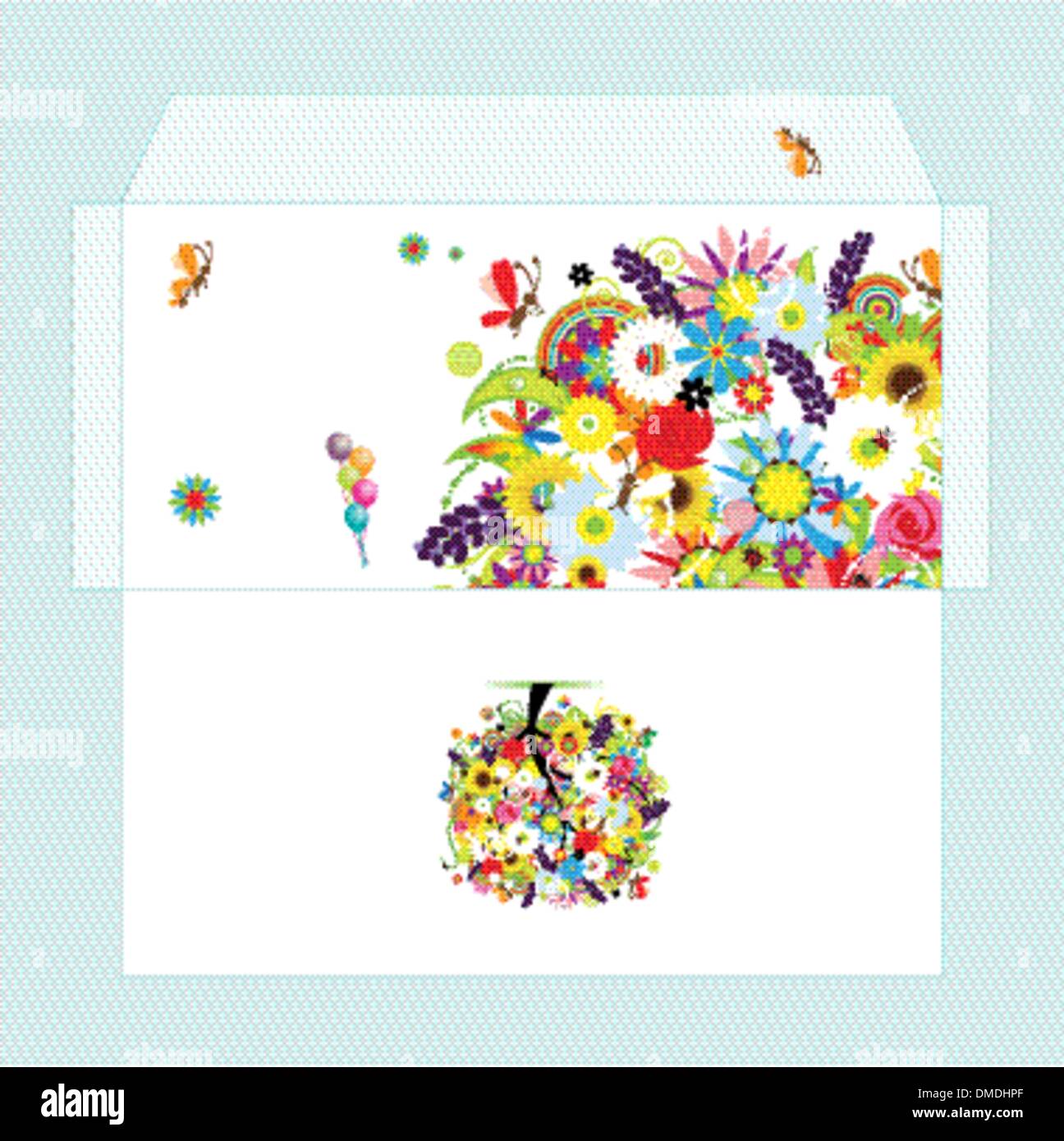 Design of envelope with floral tree Stock Vector Image & Art - Alamy