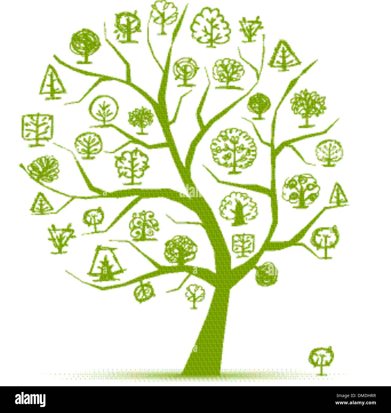 Concept from art trees green for your design Stock Vector Image & Art ...