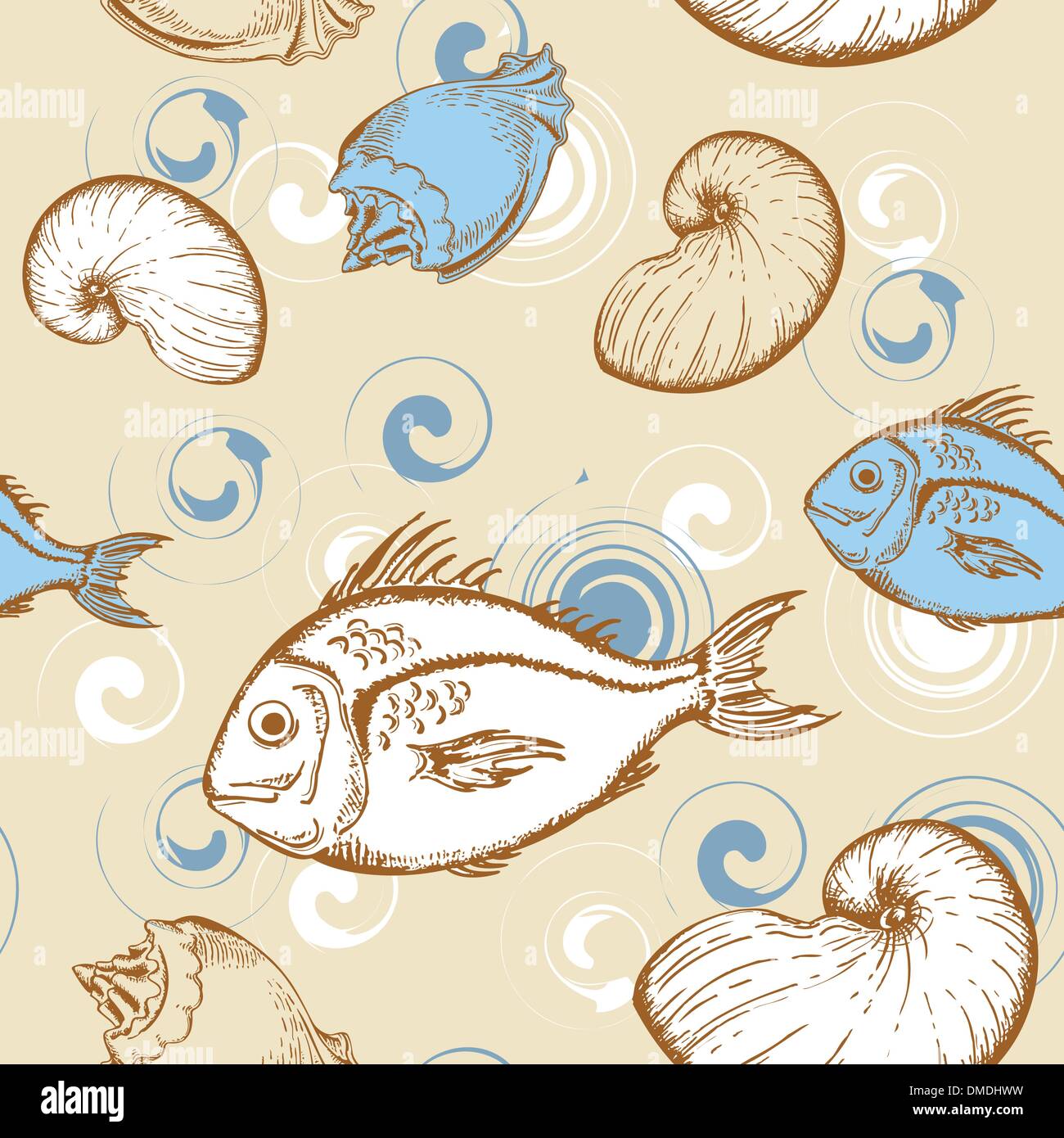 Repeating pattern fish hi-res stock photography and images - Alamy