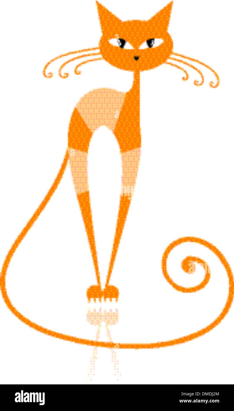 Orange cat painting Stock Vector Images - Alamy