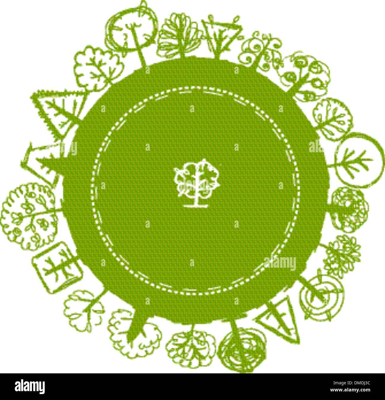 Frame green leaves plants Stock Vector Images - Alamy