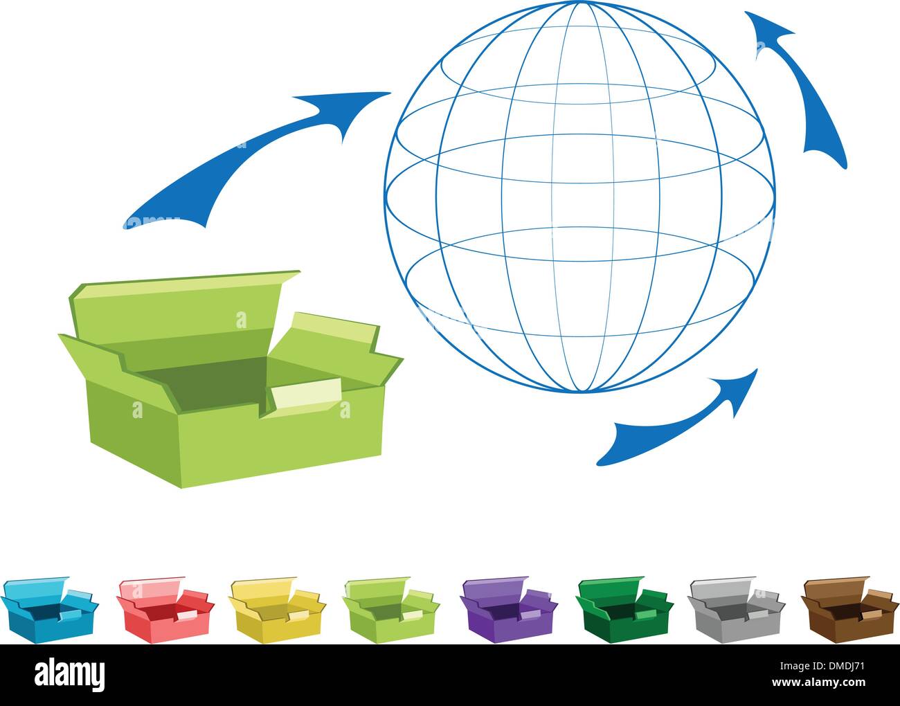 Empty recycling boxes Stock Vector Images - Alamy