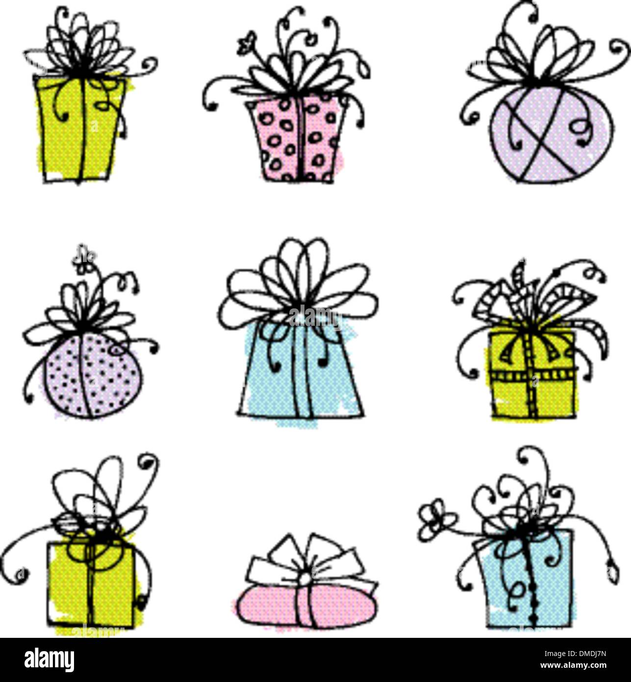 Cute gift icons Stock Vector Images - Alamy