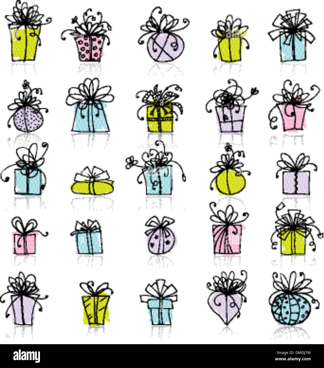 Gift box green wrapping Stock Vector Images - Alamy