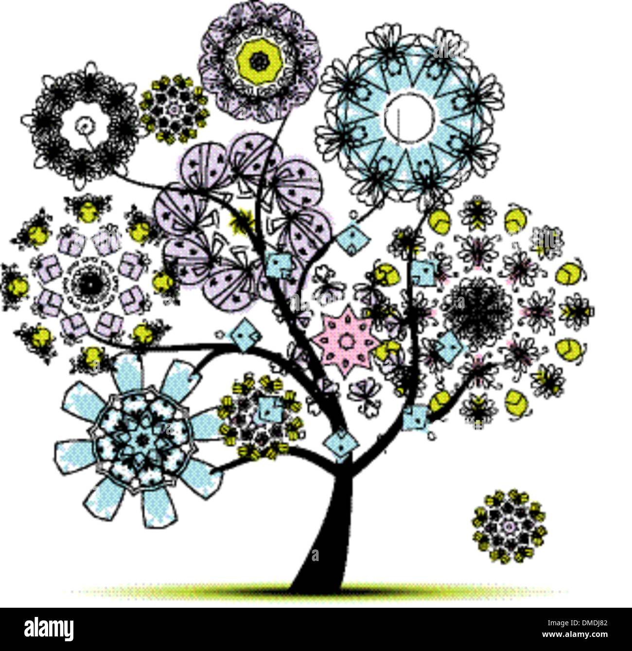 Floral art tree for your design Stock Vector Image & Art - Alamy