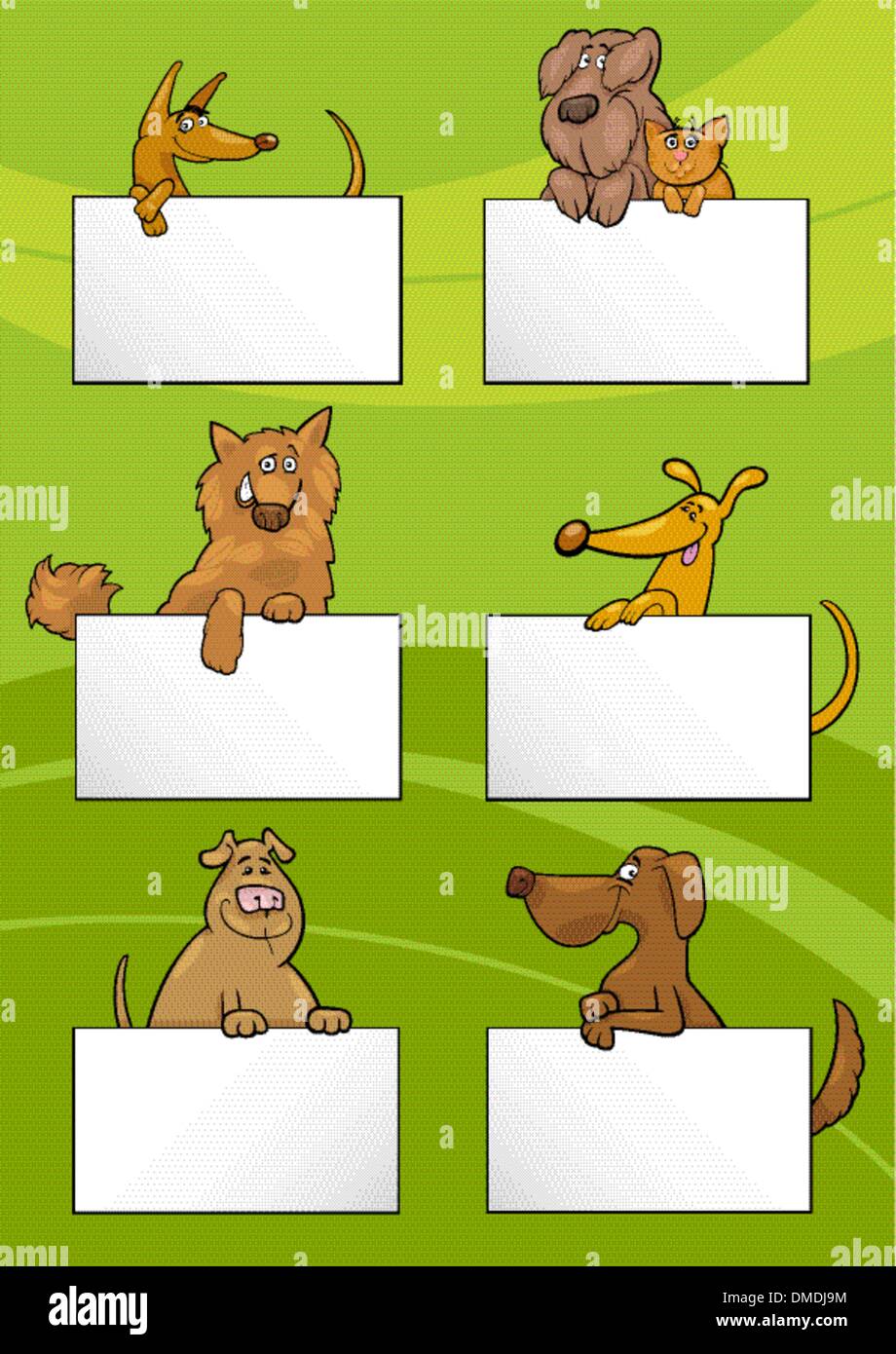 dogs with cards cartoon design set Stock Vector Image & Art - Alamy