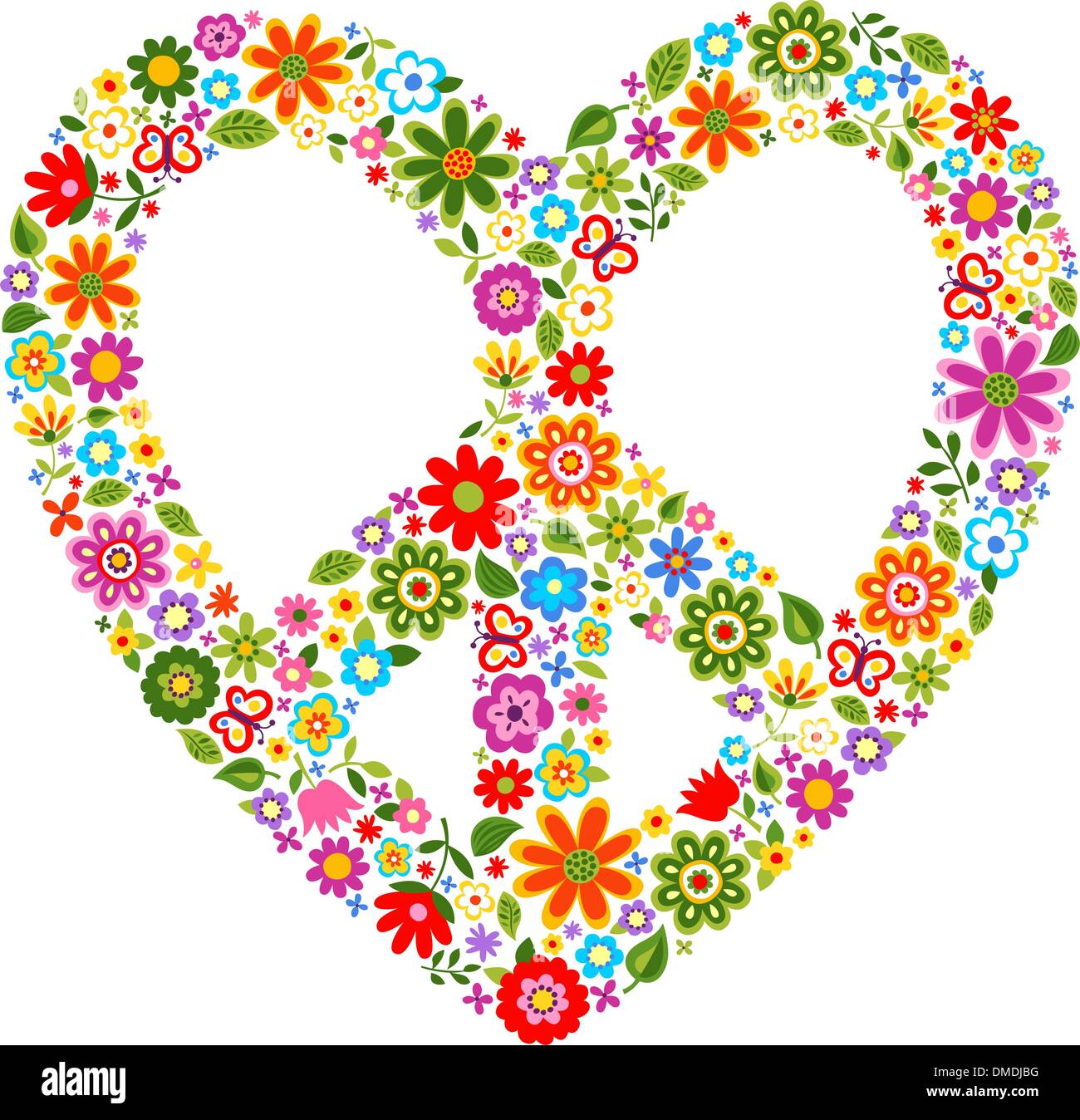 Floral peace Stock Vector Images - Alamy
