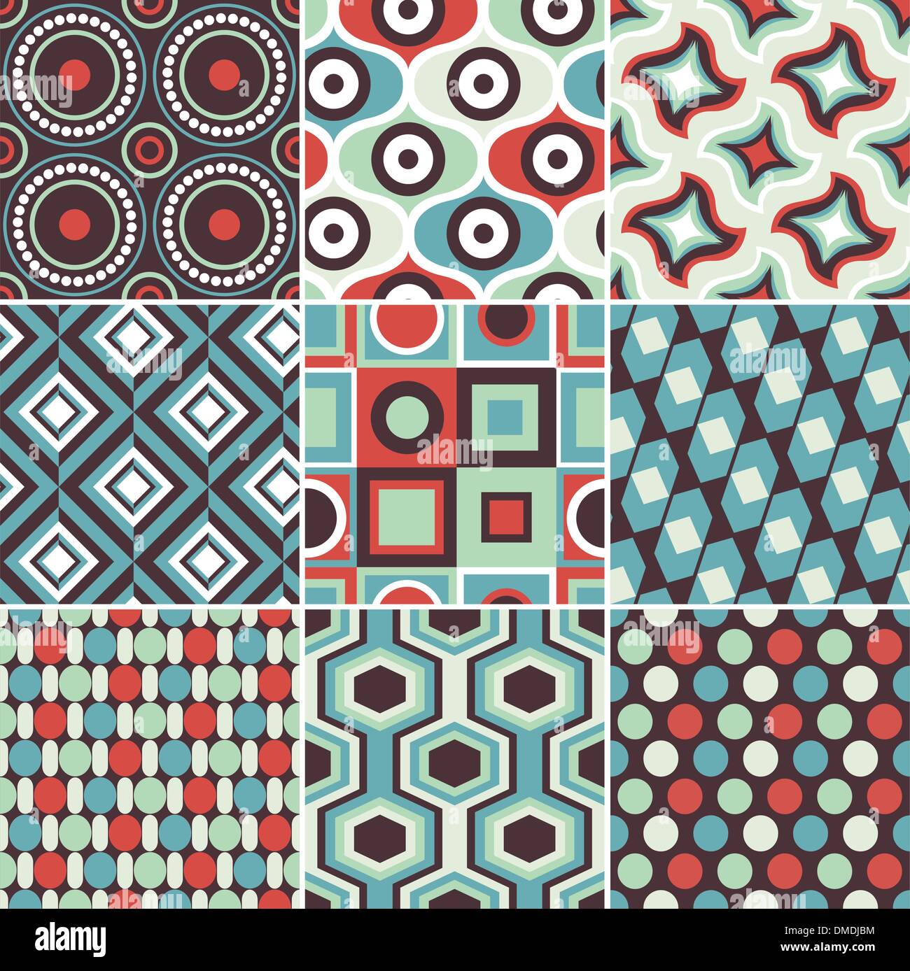 seamless retro geometric pattern Stock Vector Image & Art - Alamy