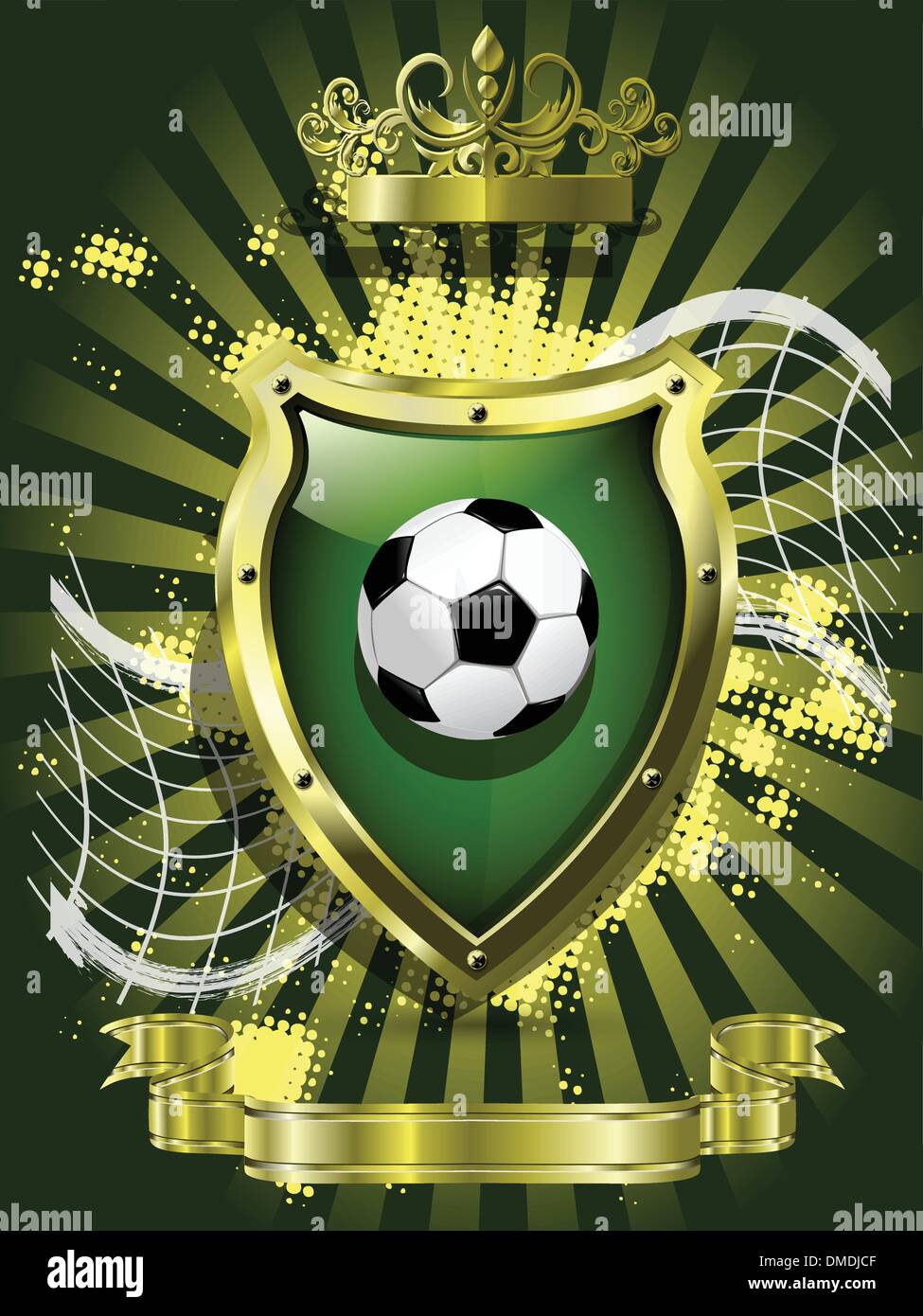 Gold soccer ball on Stock Vector Images - Alamy